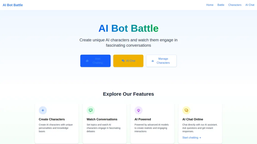 AI Bot Battle - AI Characters Tool
