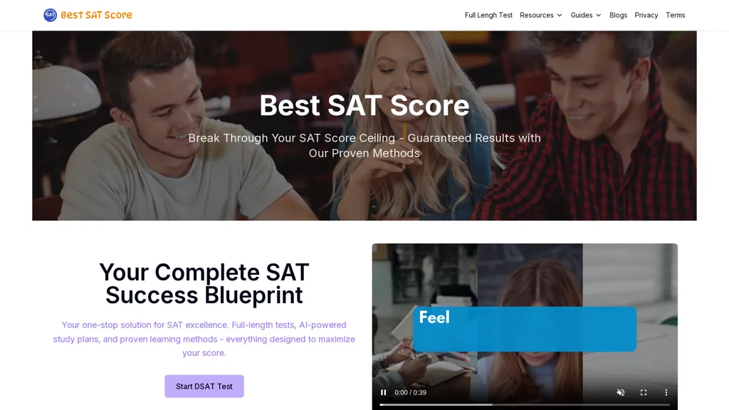 Best SAT Score