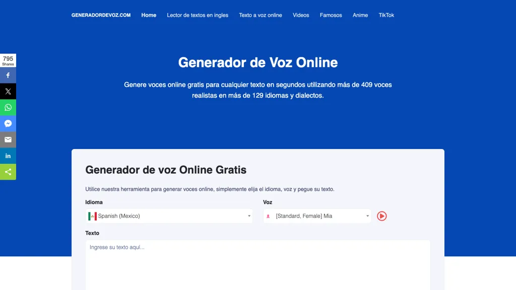 Generador de voz - AI Text-To-Speech Tool