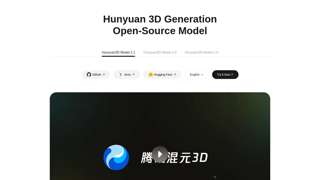 Hunyuan3D 2.0 - AI 3D Tool