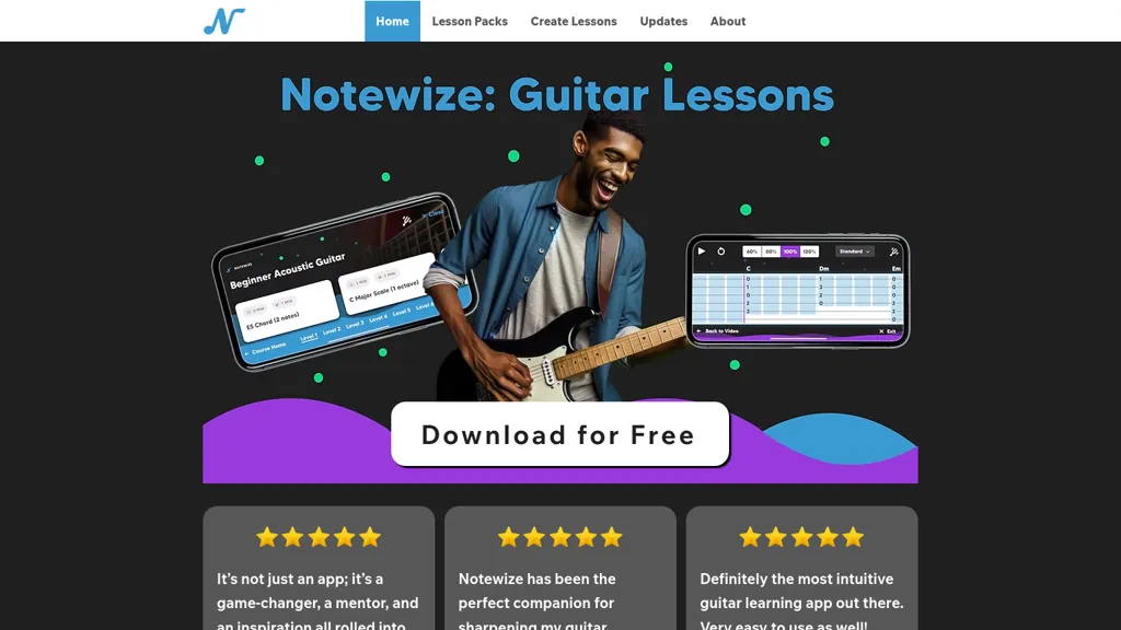 Notewize: Guitar Lessons - AI Music Tool