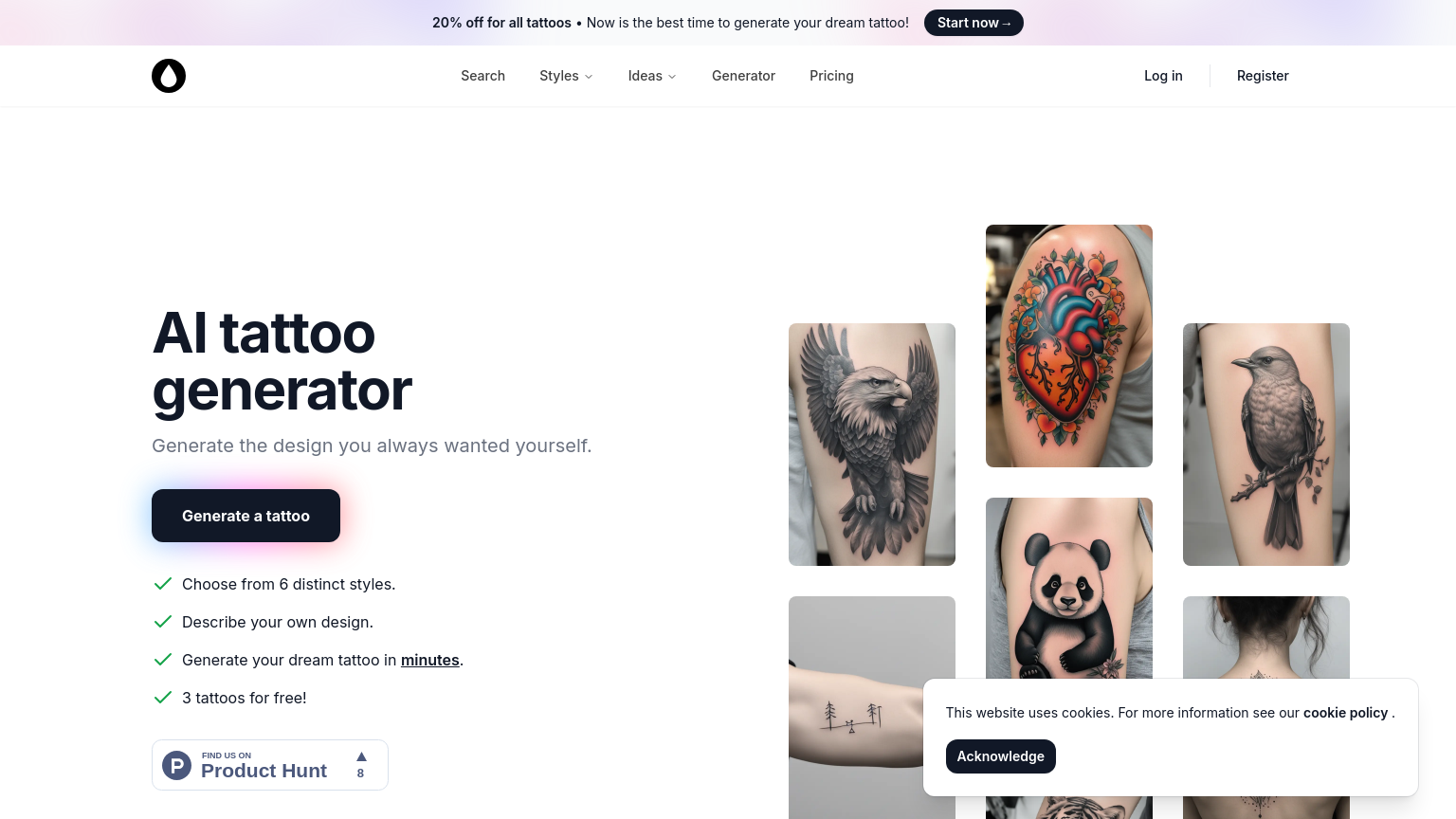 AI Tattoo Generator App