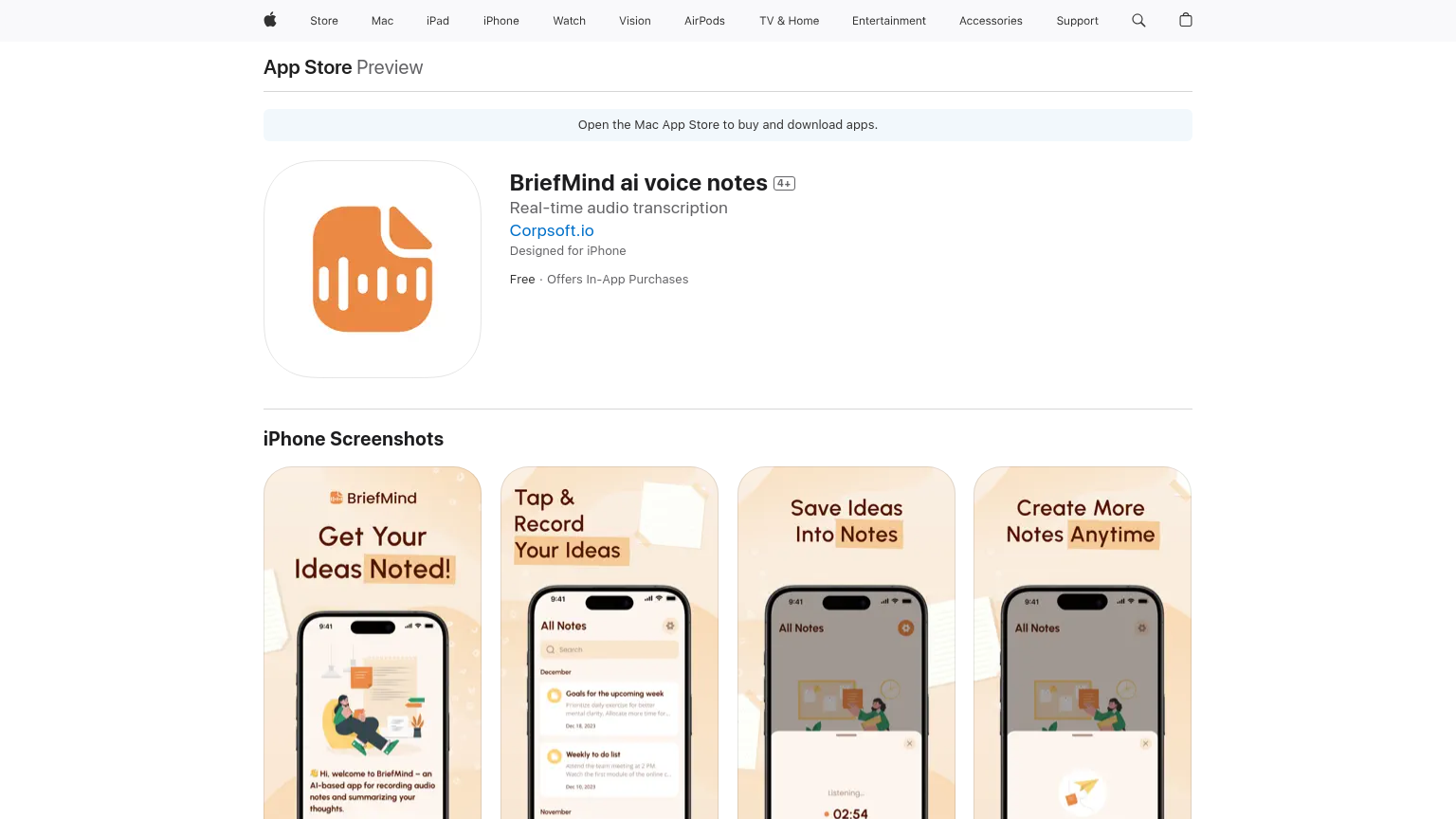 BriefMind: live voice notes - AI Speech-To-Text Tool