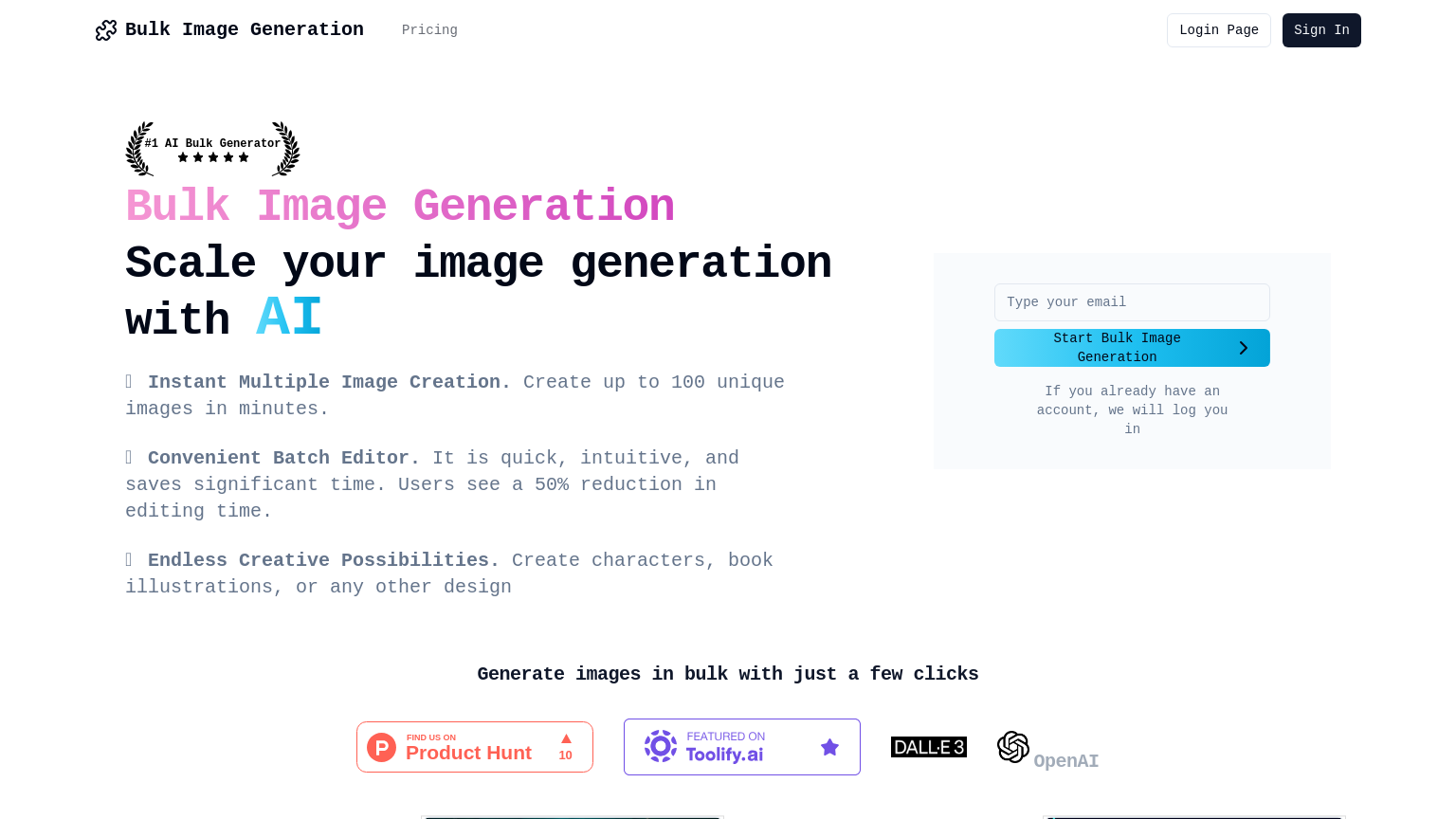 Bulk Image Generation