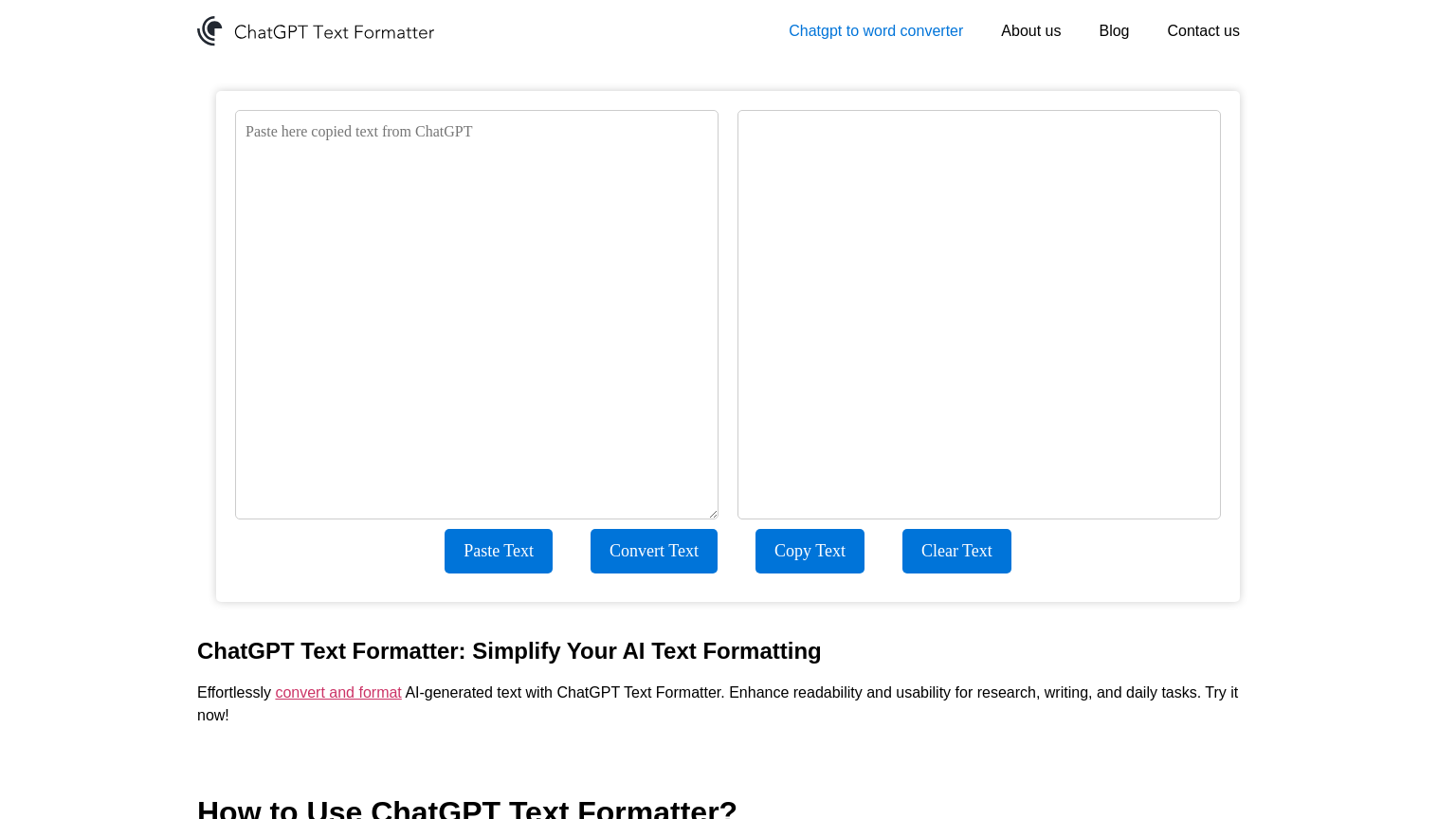 ChatGPT Text Formatter