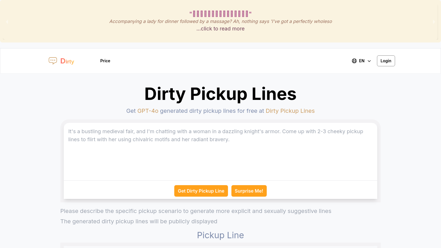 Dirty Pickup Lines