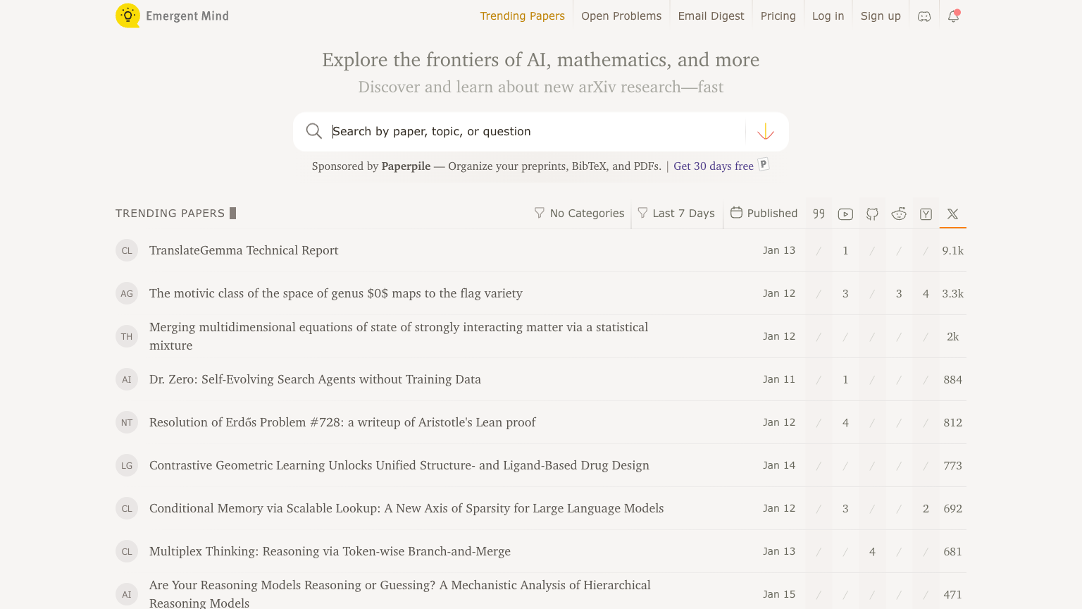 Emergent Mind (LearnGPT) - AI News Tool