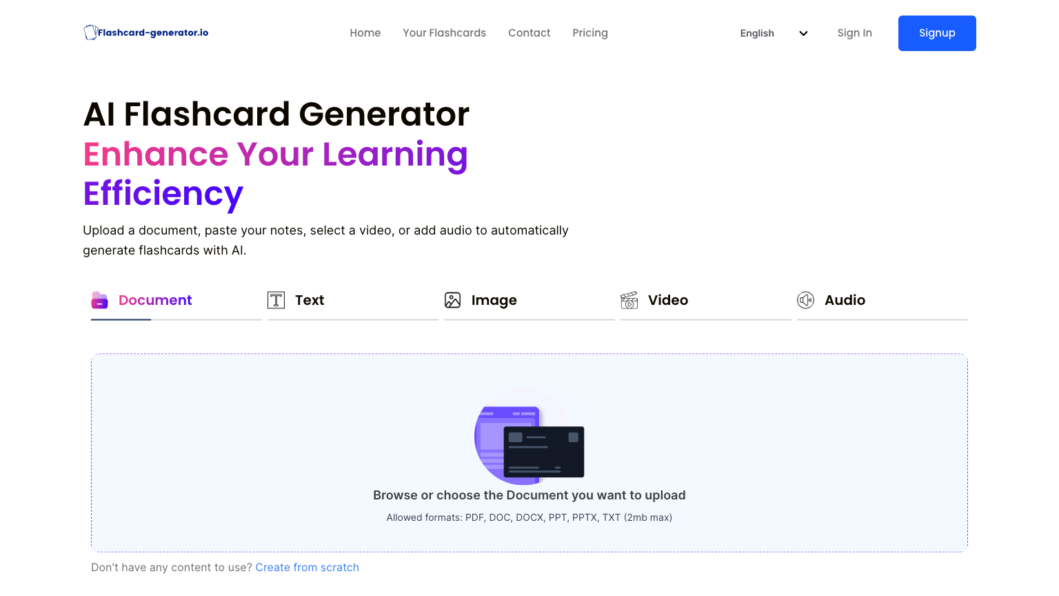 Flashcard generator