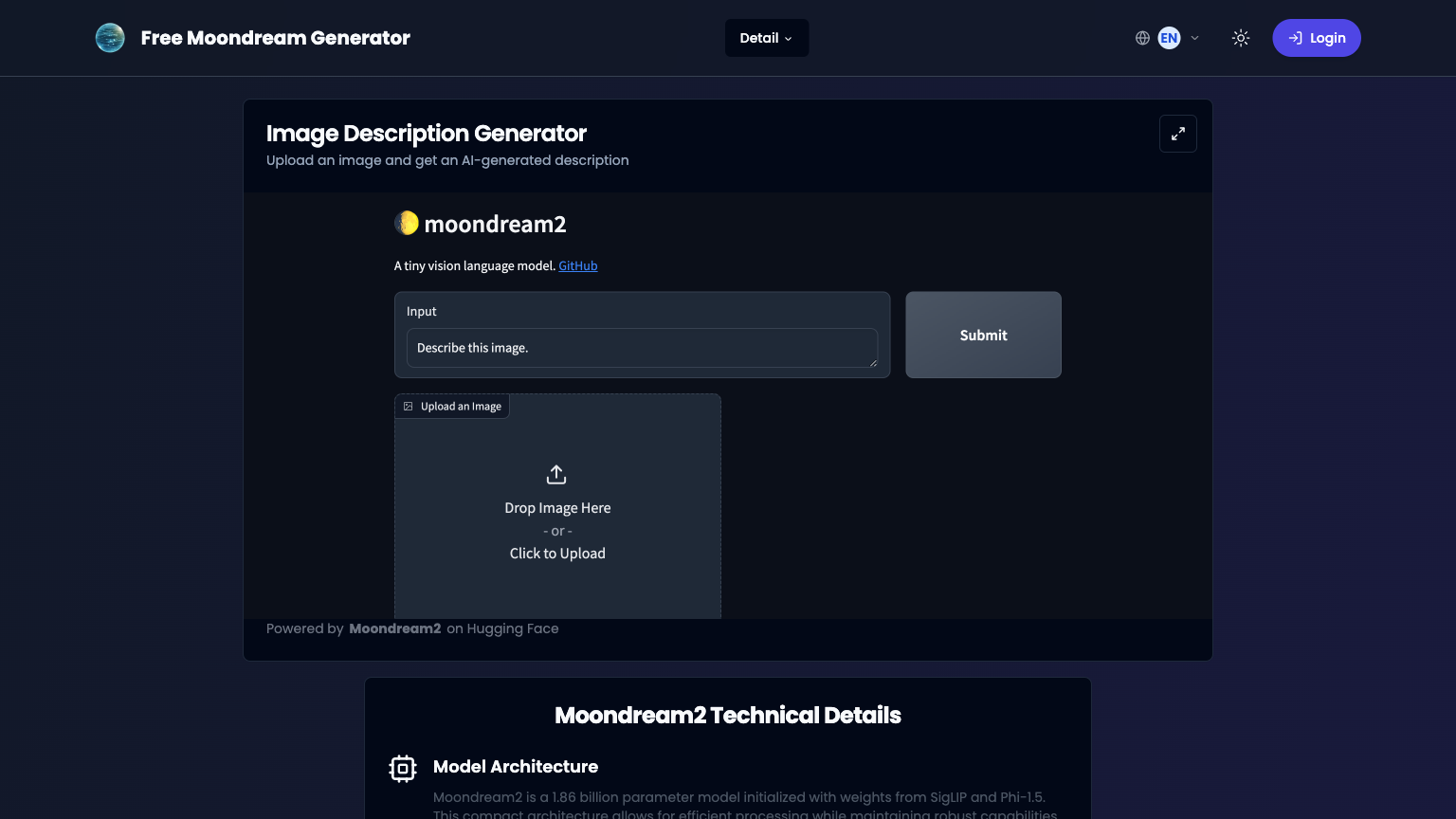 Free moondream generator