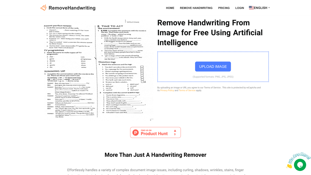 Handwriting Remover: review, pricing and product details - Image editing