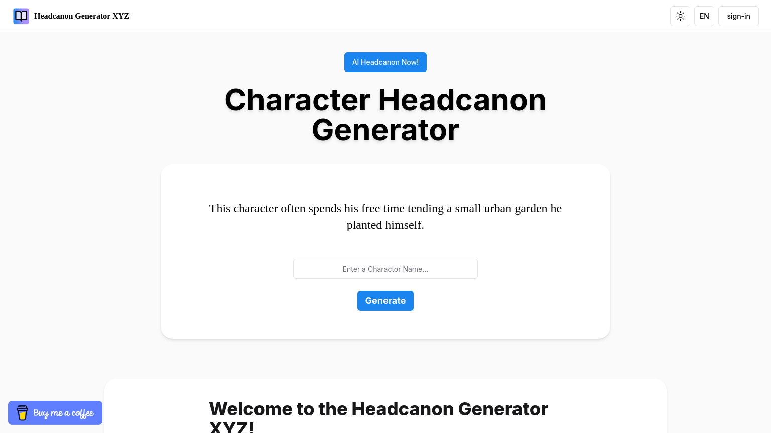 Headcanon Generator XYZ