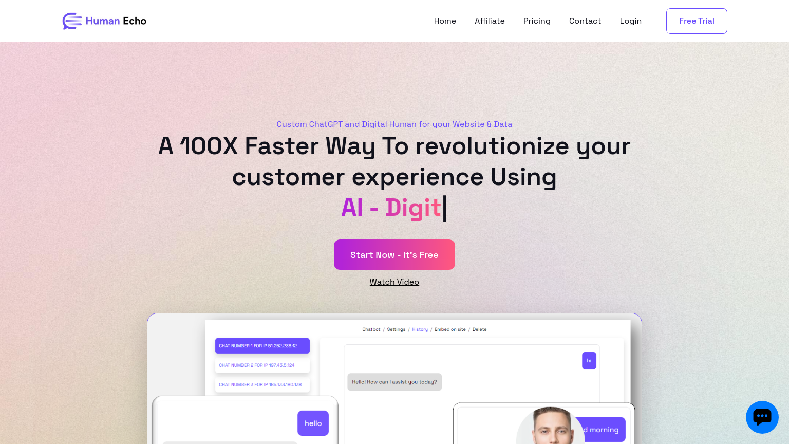 Human Echo - AI Chatbot Builder Tool