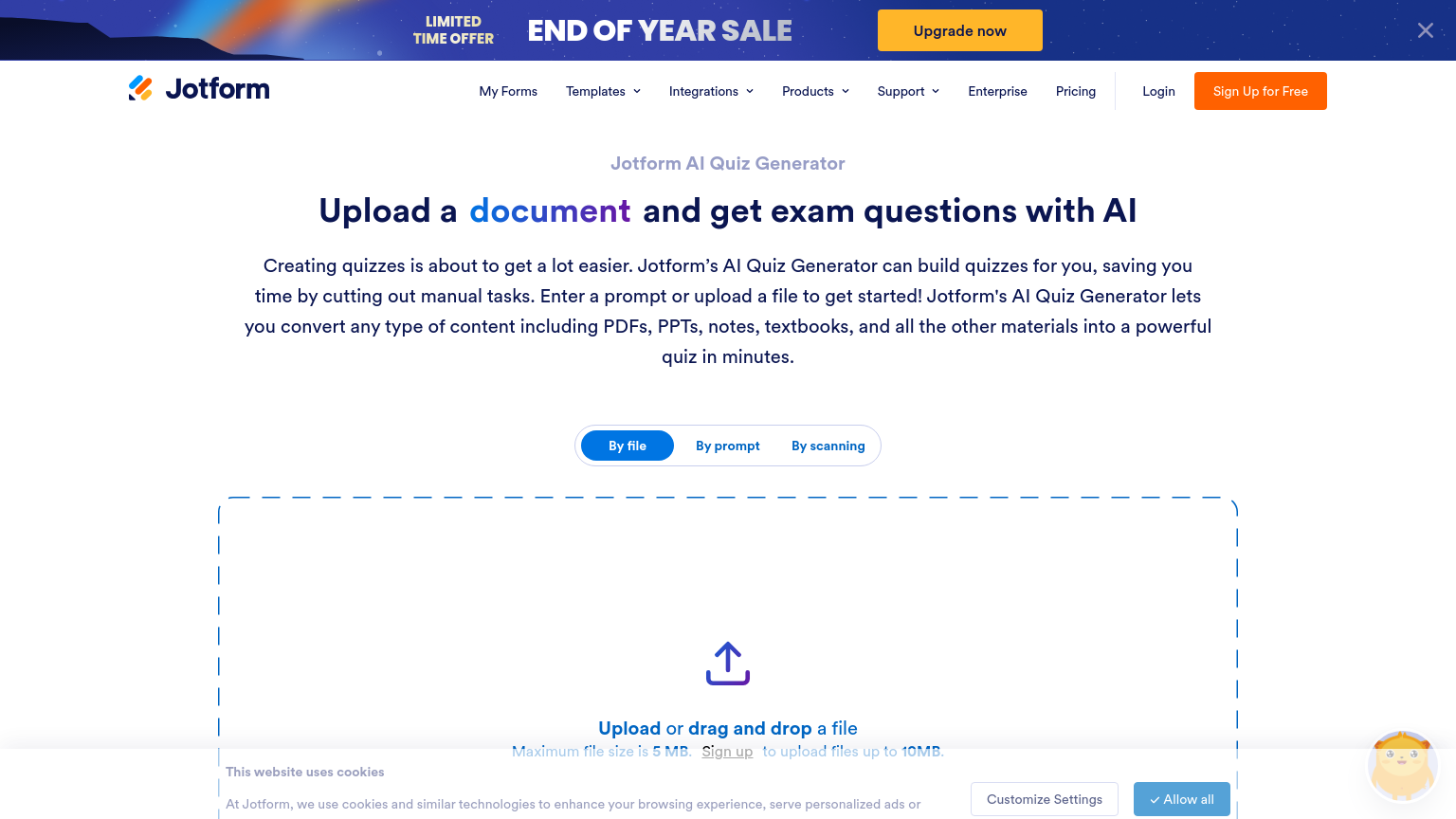 Jotform AI Quiz Generator