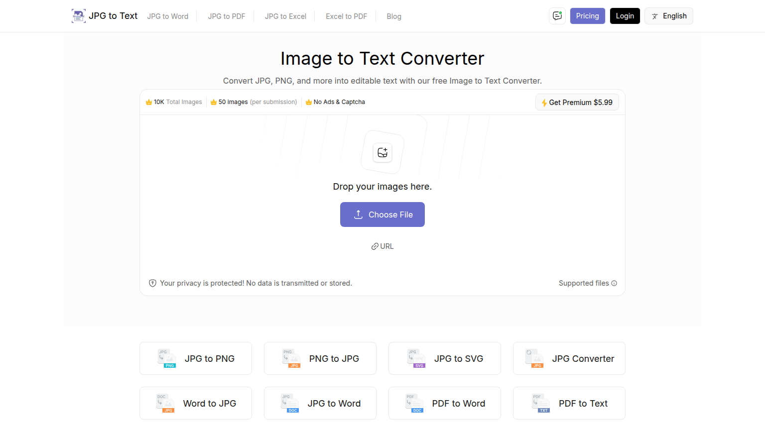 JPG to Text - AI Images Tool