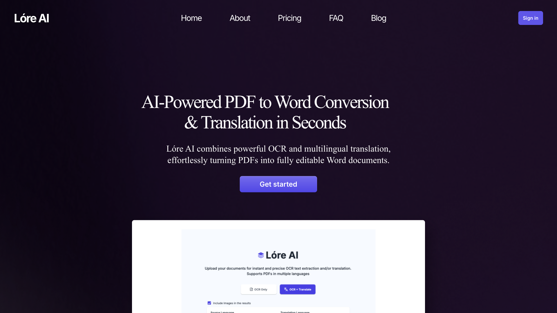 Lóre AI - AI Translation Tool
