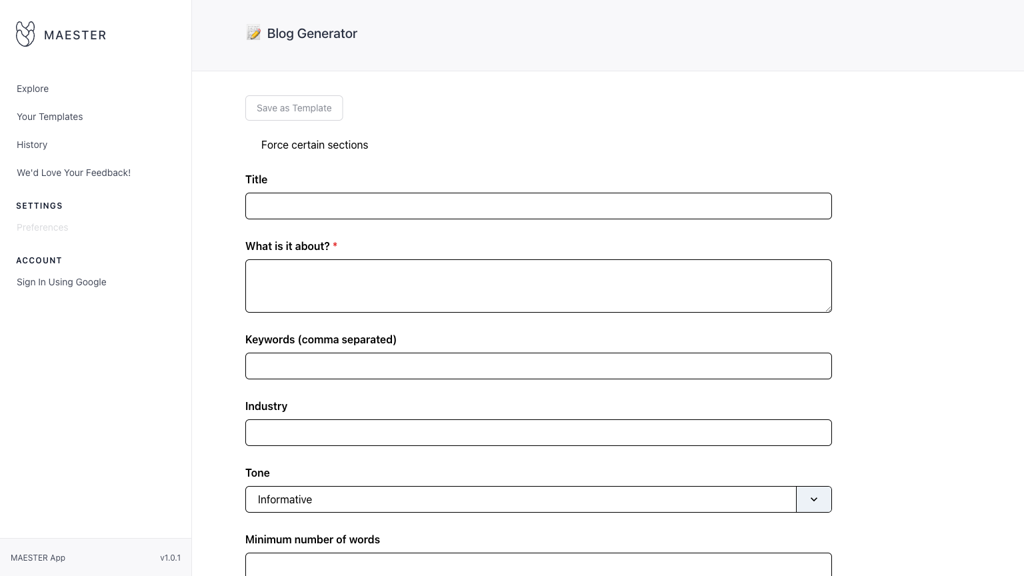 Maester blog creator