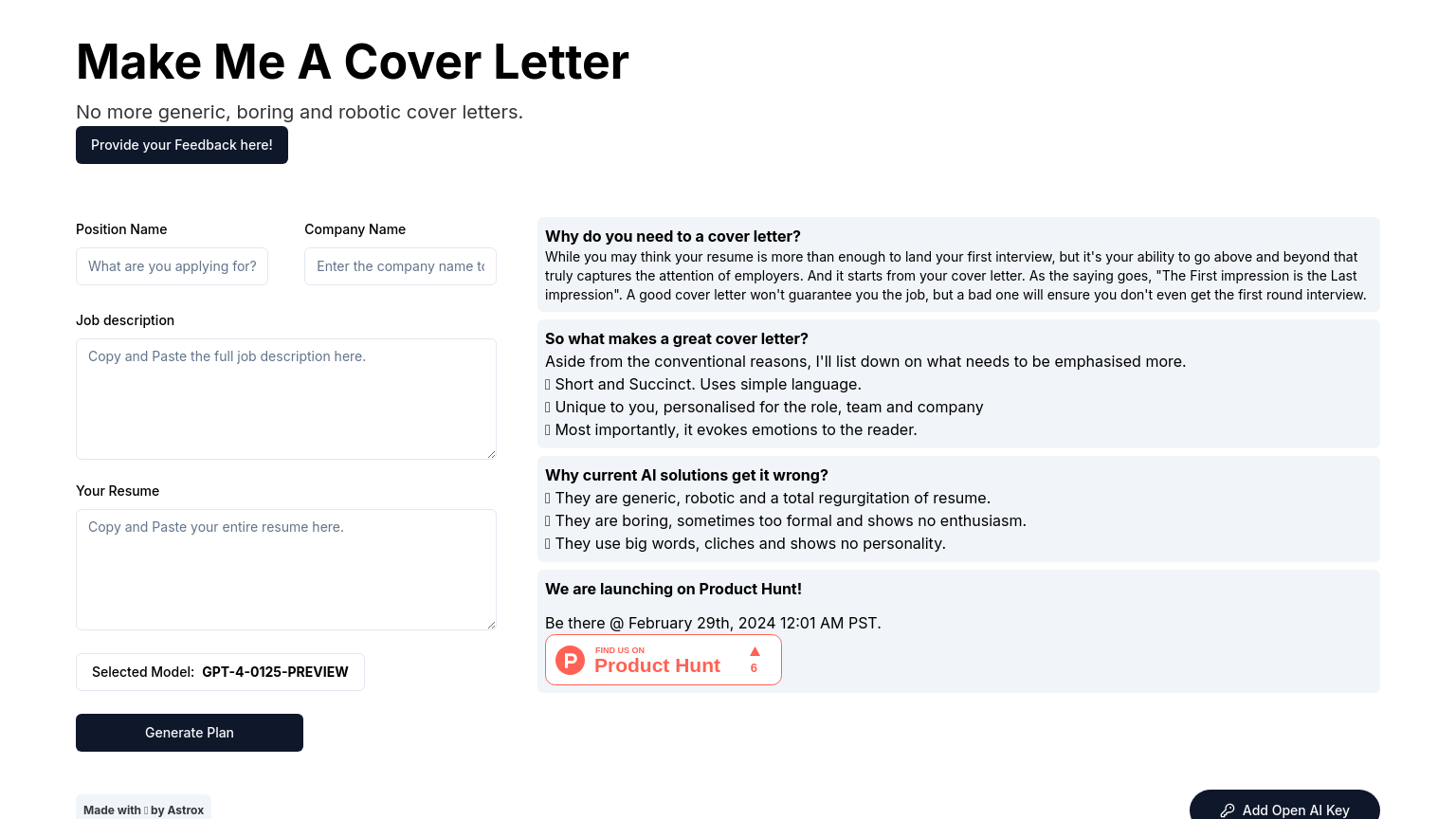 Make Me A Cover Letter