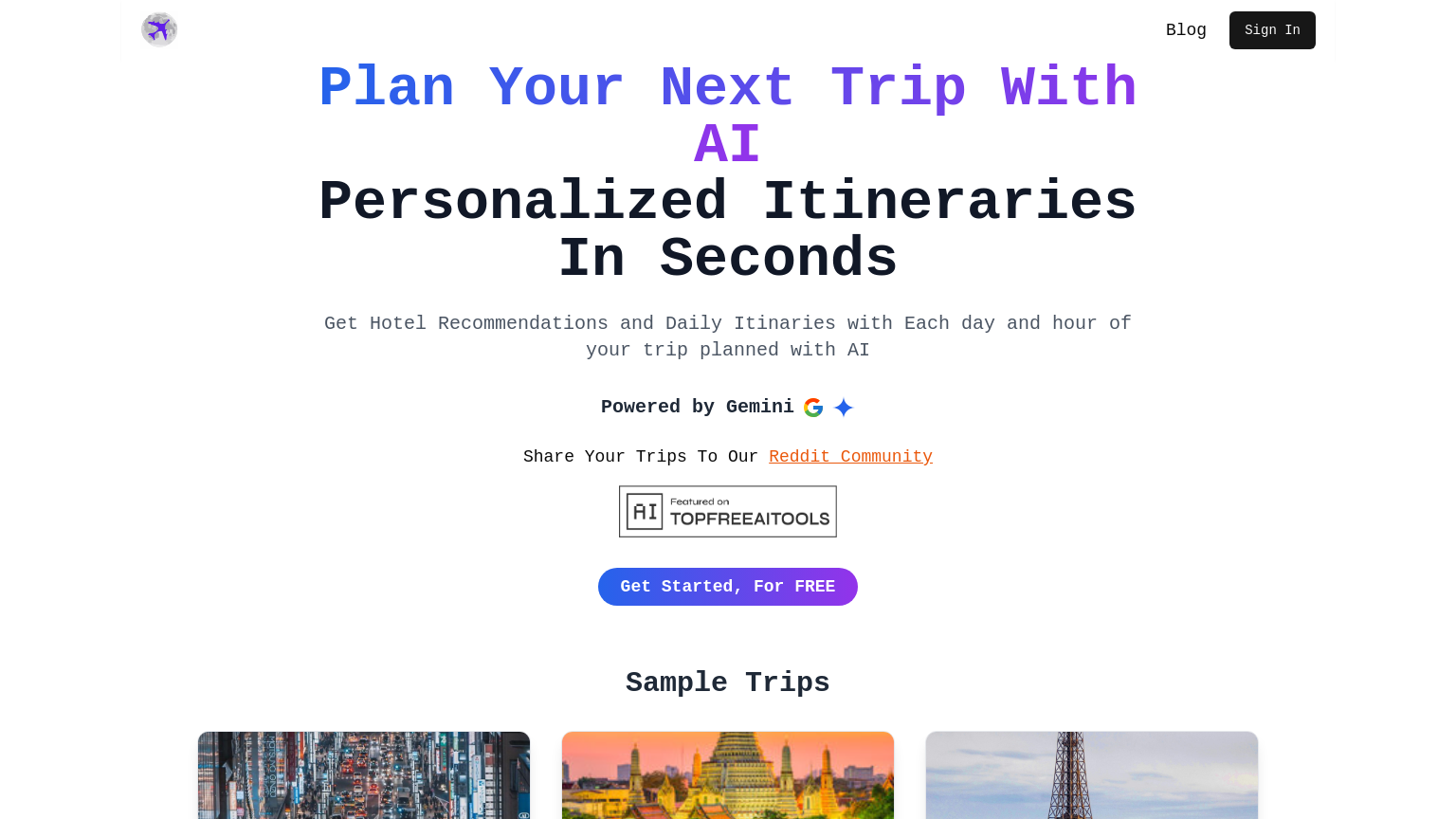 Moon Trip - AI Travel Tool