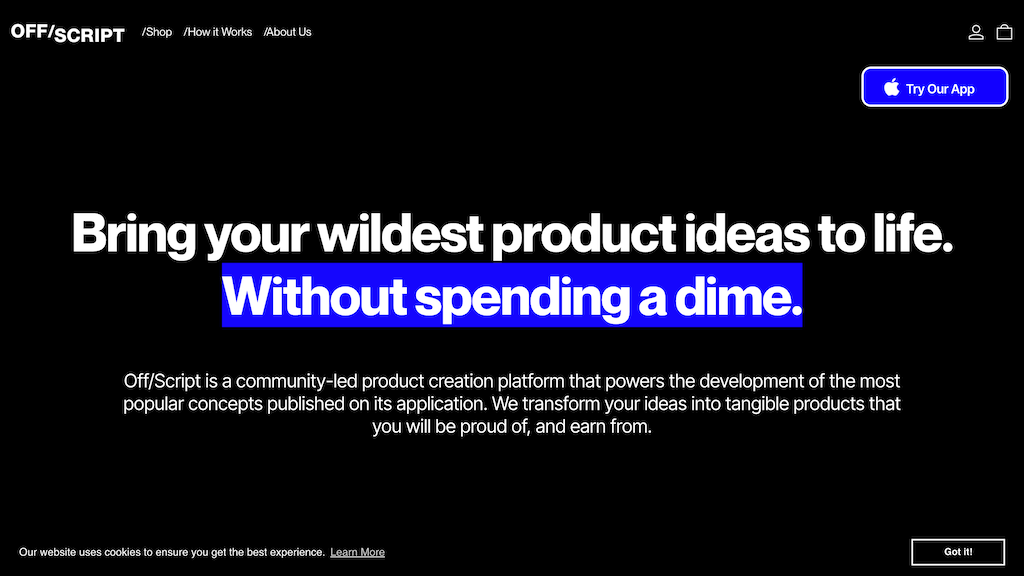 Off/Script: Design, Earn, Shop