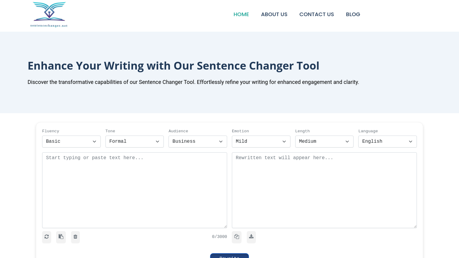 Online Sentence Changer and Rewriter