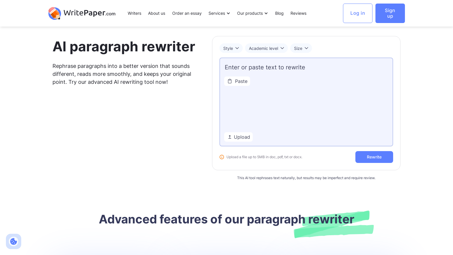 Paragraph Rewriter- Write Paper