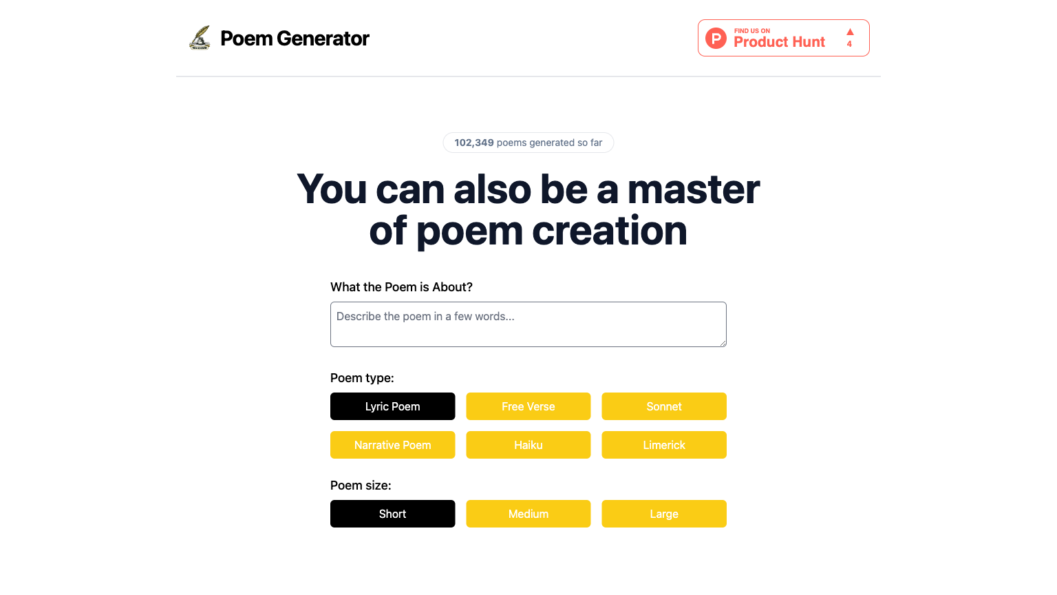 Poem Generator Art - AI Poem Writer Tool