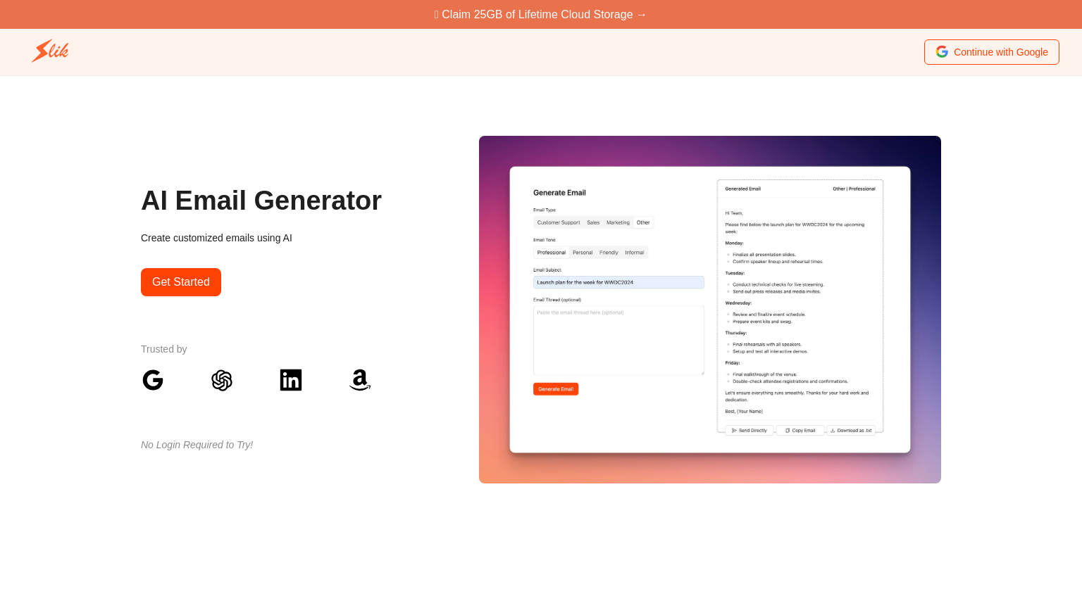 SlikSafe Email Generator