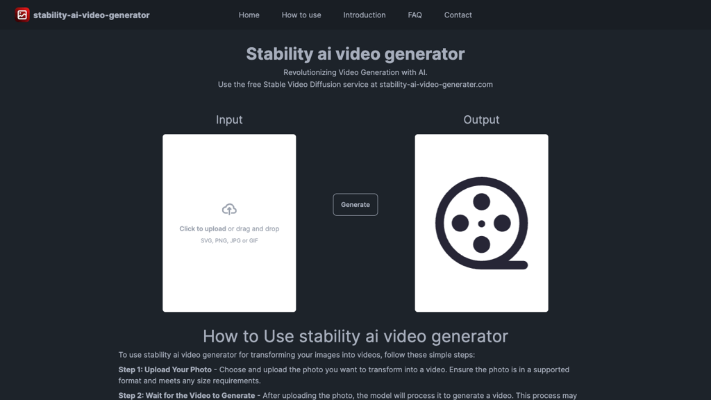 Stability ai video generater