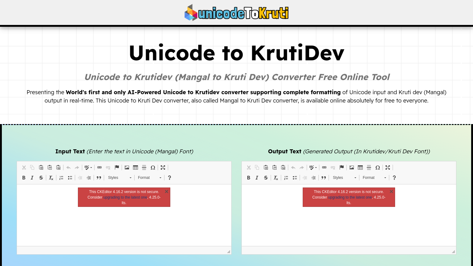 Unicode to Krutidev