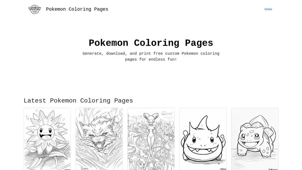 Pokemon Coloring Pages