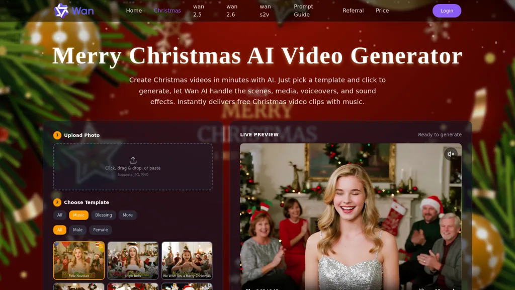 Merry Christmas Video Generator - AI Video Generation Tool